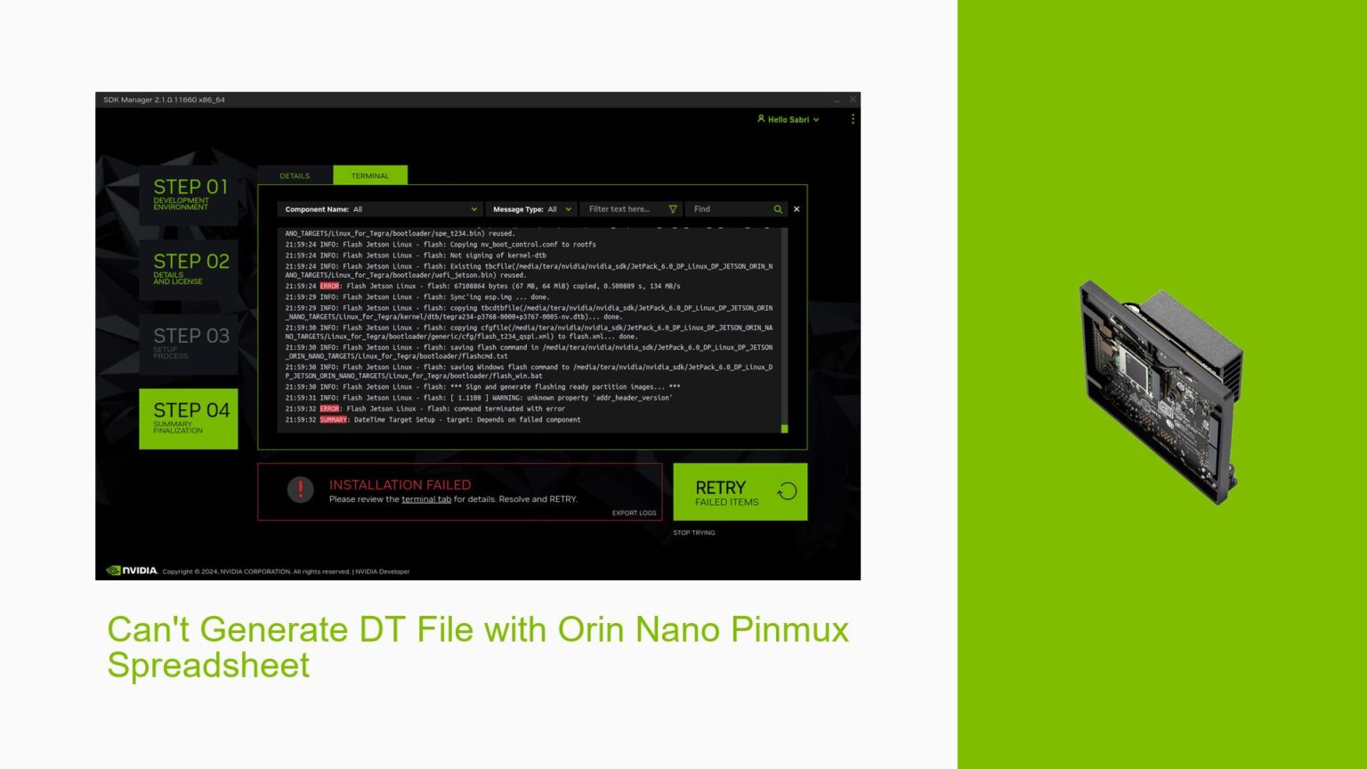 Can't Generate DT File with Orin Nano Pinmux Spreadsheet - Help Docs for Errors/Issues on Nvidia ...