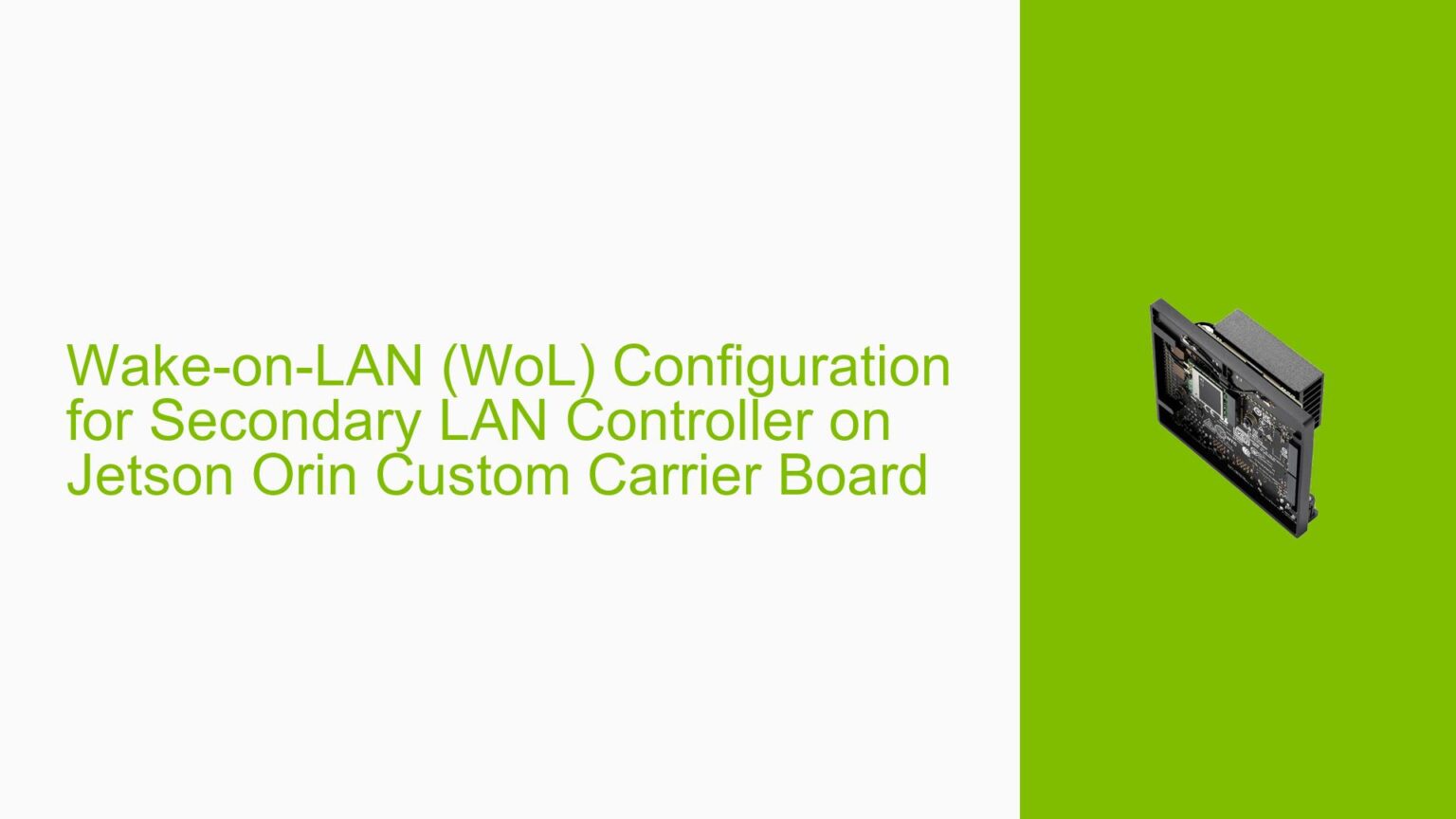 Wake-on-LAN (WoL) Configuration for Secondary LAN Controller on Jetson ...