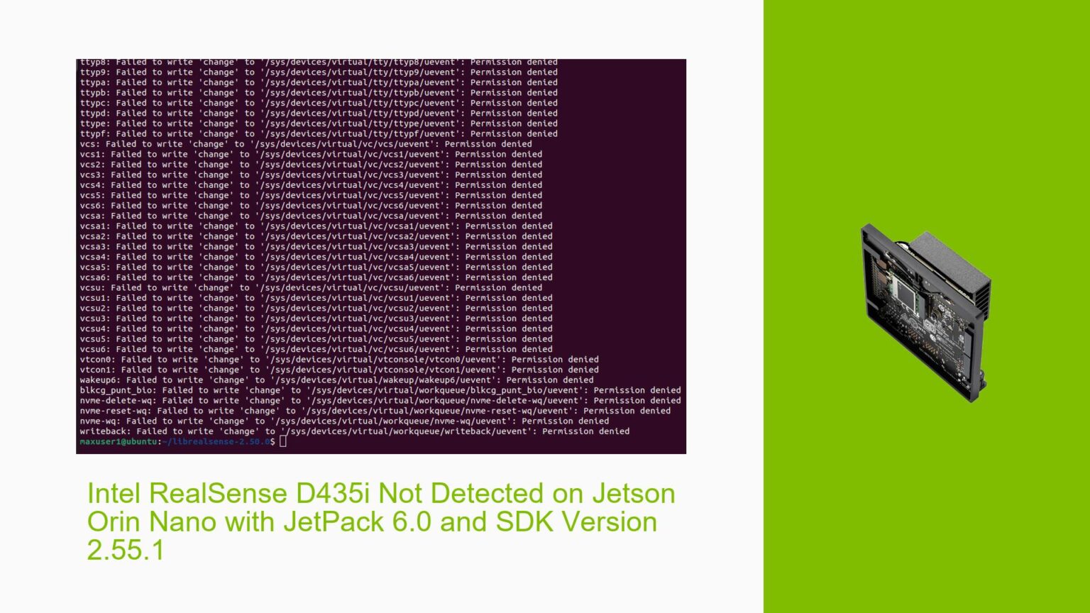 Intel RealSense D435i Not Detected on Jetson Orin Nano with JetPack 6.0 and SDK Version 2.55.1 ...