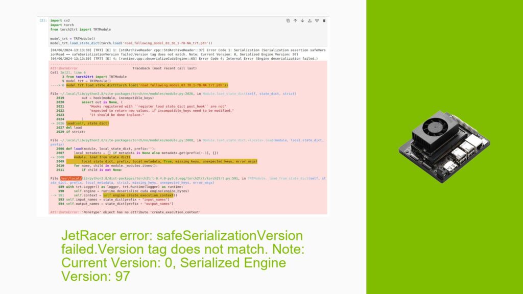 JetRacer error: safeSerializationVersion failed.Version tag does not ...