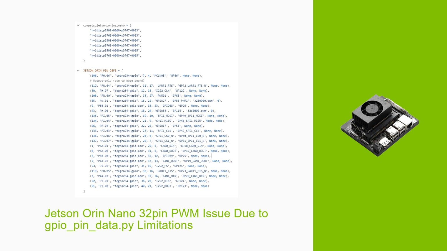 Jetson Orin Nano 32pin PWM Issue Due to gpio_pin_data.py Limitations - Help Docs for Errors ...