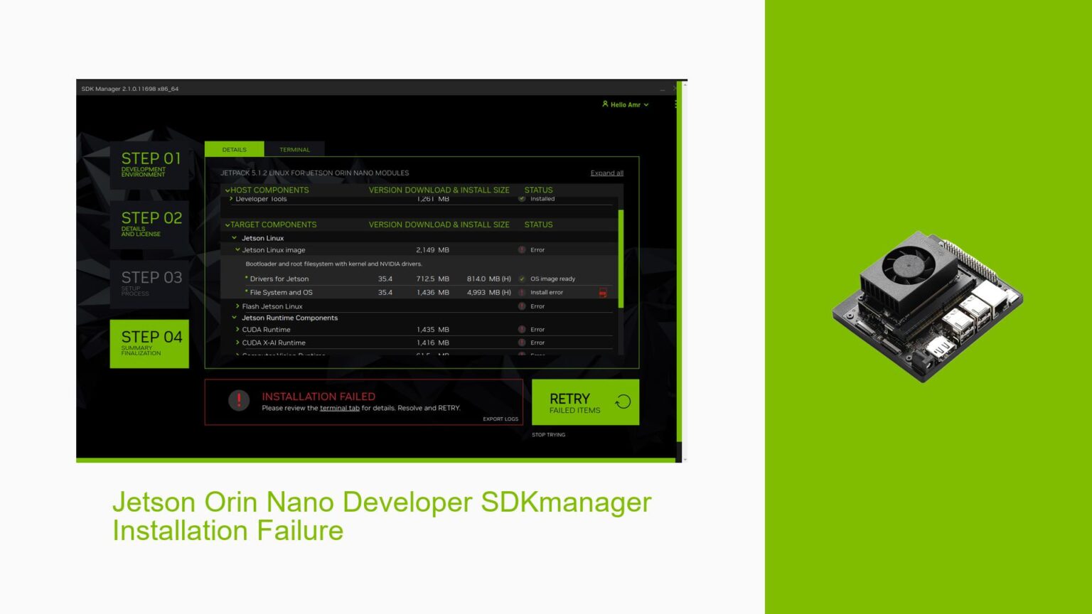 Jetson Orin Nano Developer SDKmanager Installation Failure - Help Docs for Errors/Issues on ...