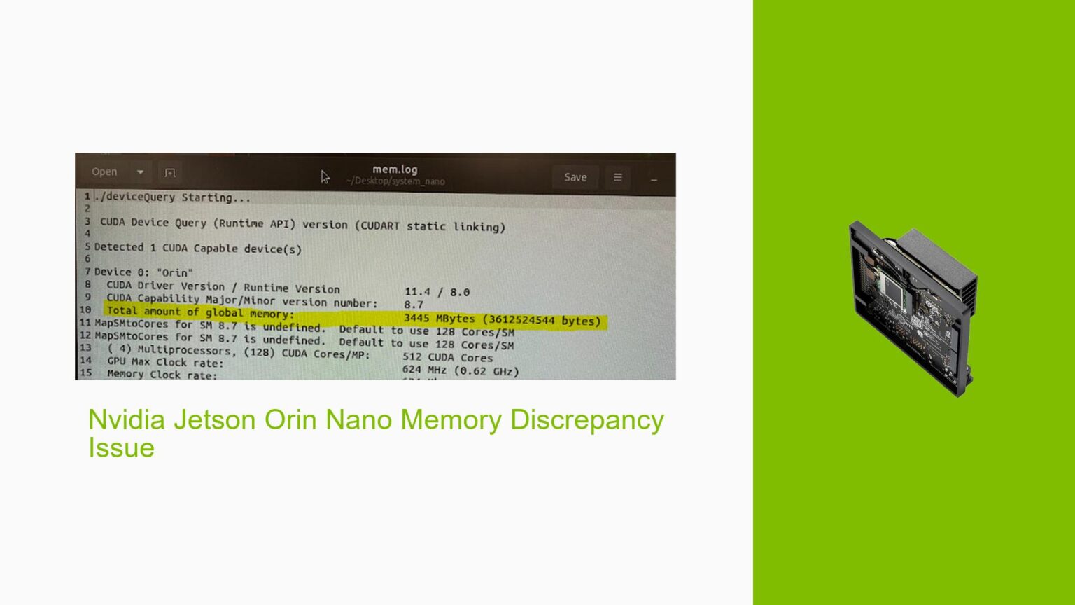 Nvidia Jetson Orin Nano Memory Discrepancy Issue - Help Docs for Errors/Issues on Nvidia Jetson ...