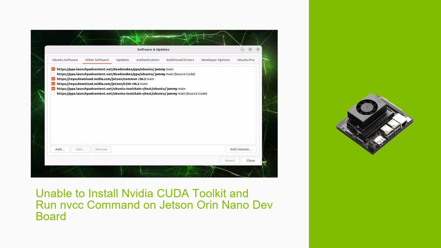 Unable To Install Nvidia Cuda Toolkit And Run Nvcc Command On Jetson Orin Nano Dev Board Help