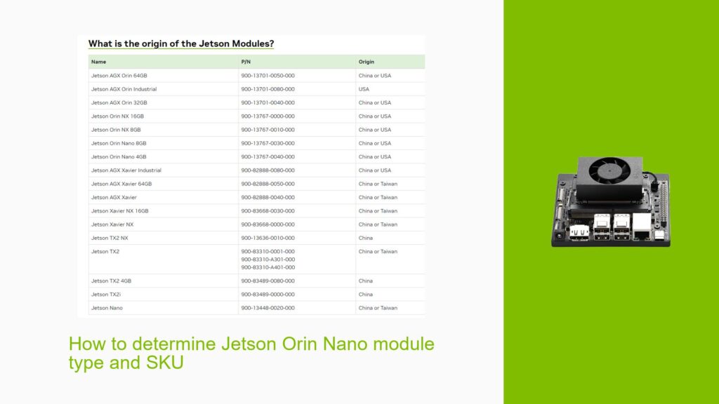 How to determine Jetson Orin Nano module type and SKU - Help Docs for Errors/Issues on Nvidia ...