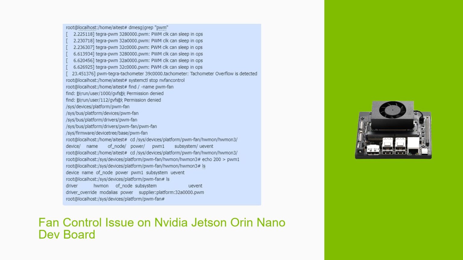 Fan Control Issue on Nvidia Jetson Orin Nano Dev Board - Help Docs for Errors/Issues on Nvidia ...