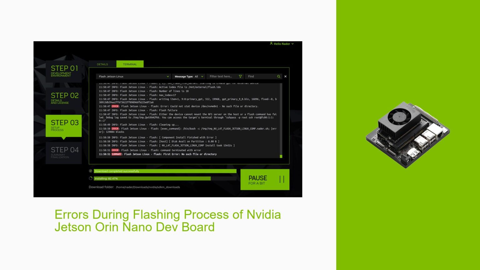 Errors During Flashing Process of Nvidia Jetson Orin Nano Dev Board - Help Docs for Errors ...