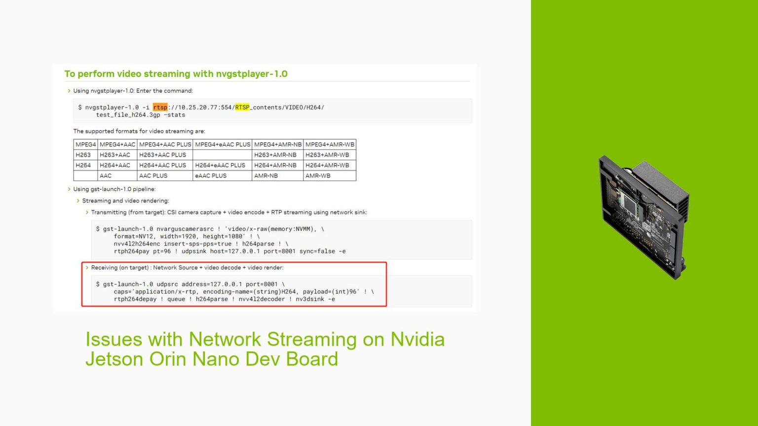 Issues With Network Streaming On Nvidia Jetson Orin Nano Dev Board Help Docs For Errorsissues